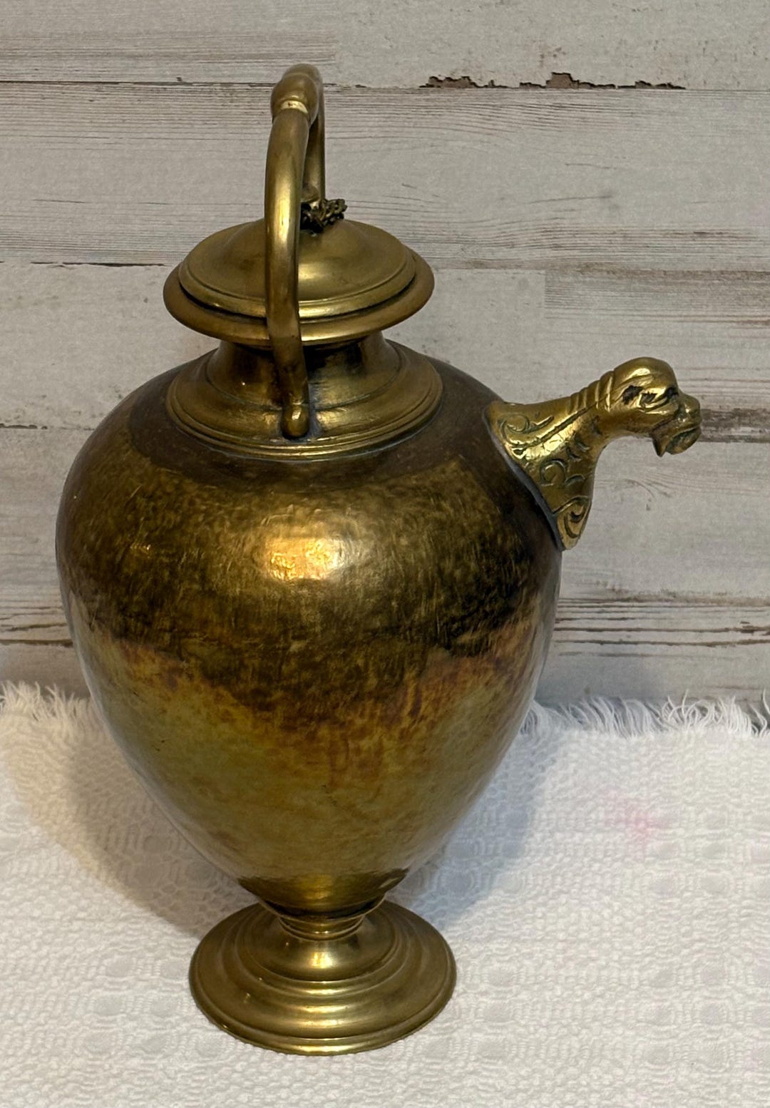 Antique Brass Ewer With Animal Spout. (late 1800s-early 1900s) - Etsy