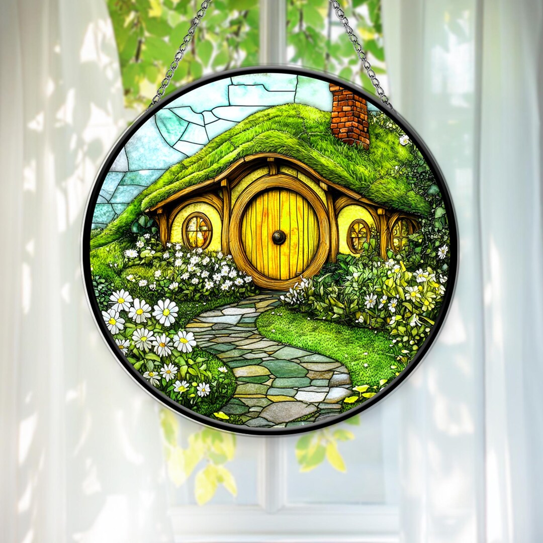 Hobbit House Stained Glass Suncatcher the Shire Inspired Art Window ...