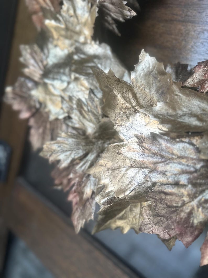 Elegant Gold Fall Leaf Wreath - Etsy