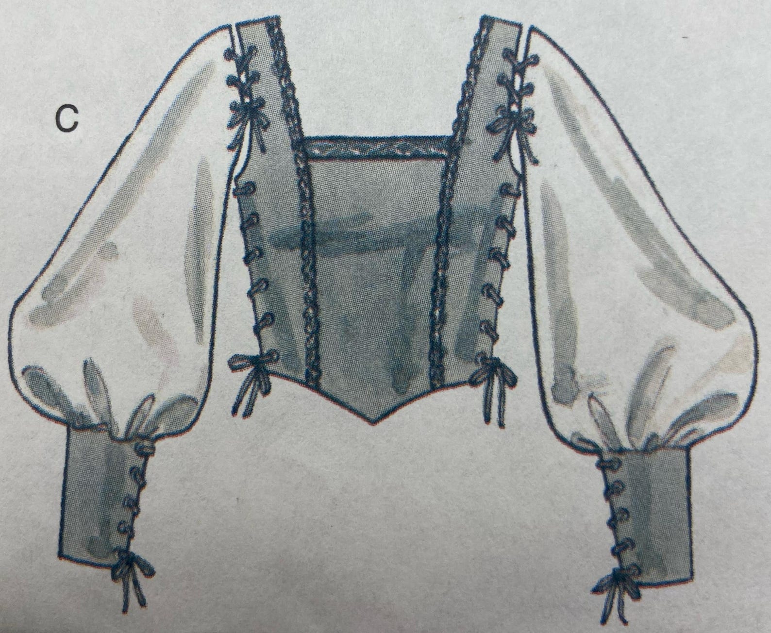 Renaissance Medieval Corset Top Vintage Sewing Pattern Mccall's M4696 ...