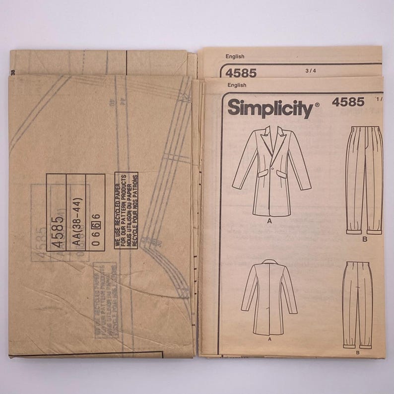 RARE Men’s Zoot Suit Costume, Vintage Sewing Pattern Simplicity 4585 ...