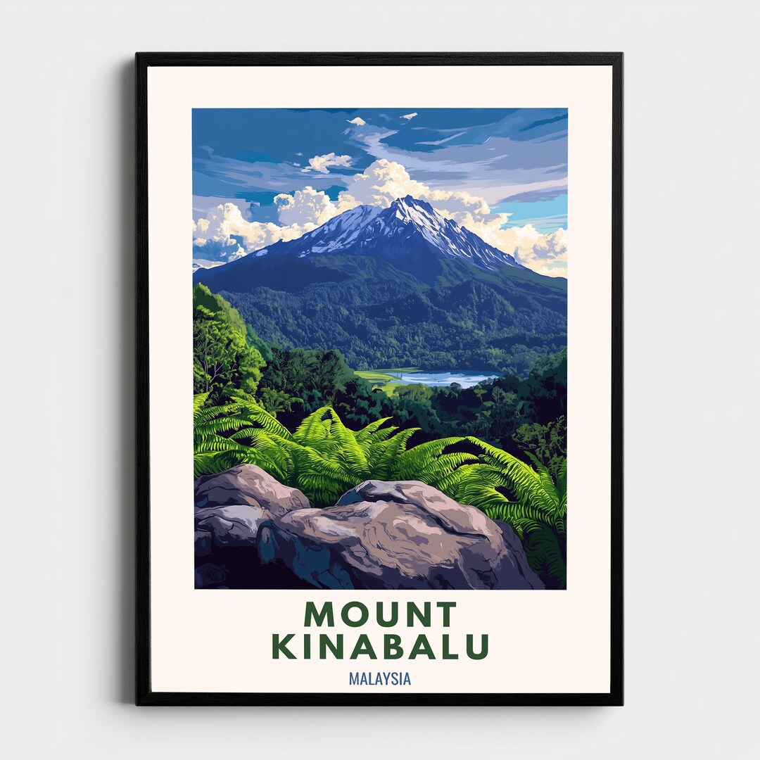 Mount Kinabalu Malaysia Poster Mount Kinabalu Print Mount Kinabalu Wall ...