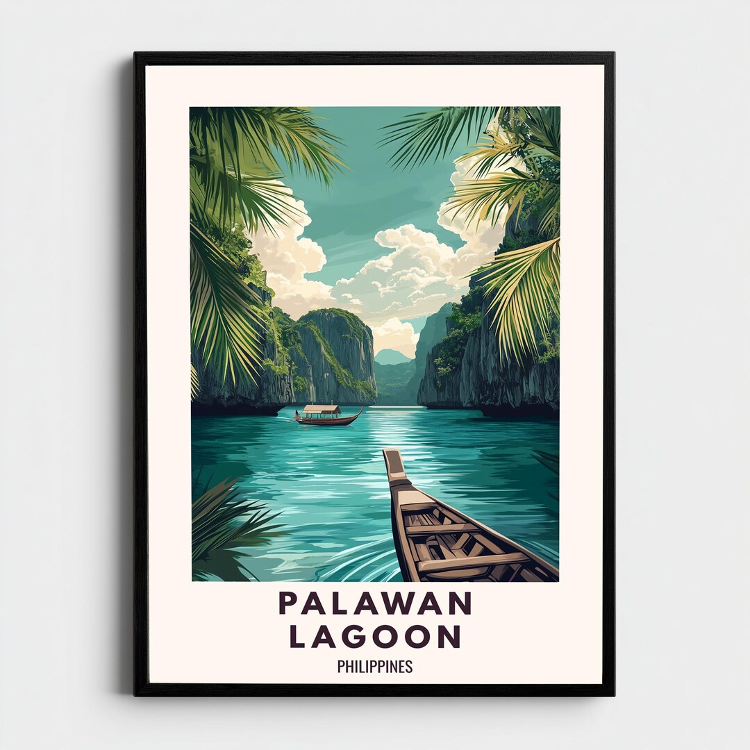 Palawan Lagoon Philippines Poster Palawan Print Palawan Wall Art ...