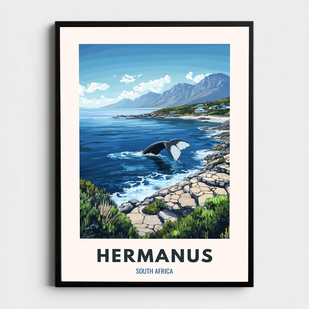 Hermanus South Africa Poster Hermanus Print Hermanus Wall Art South ...