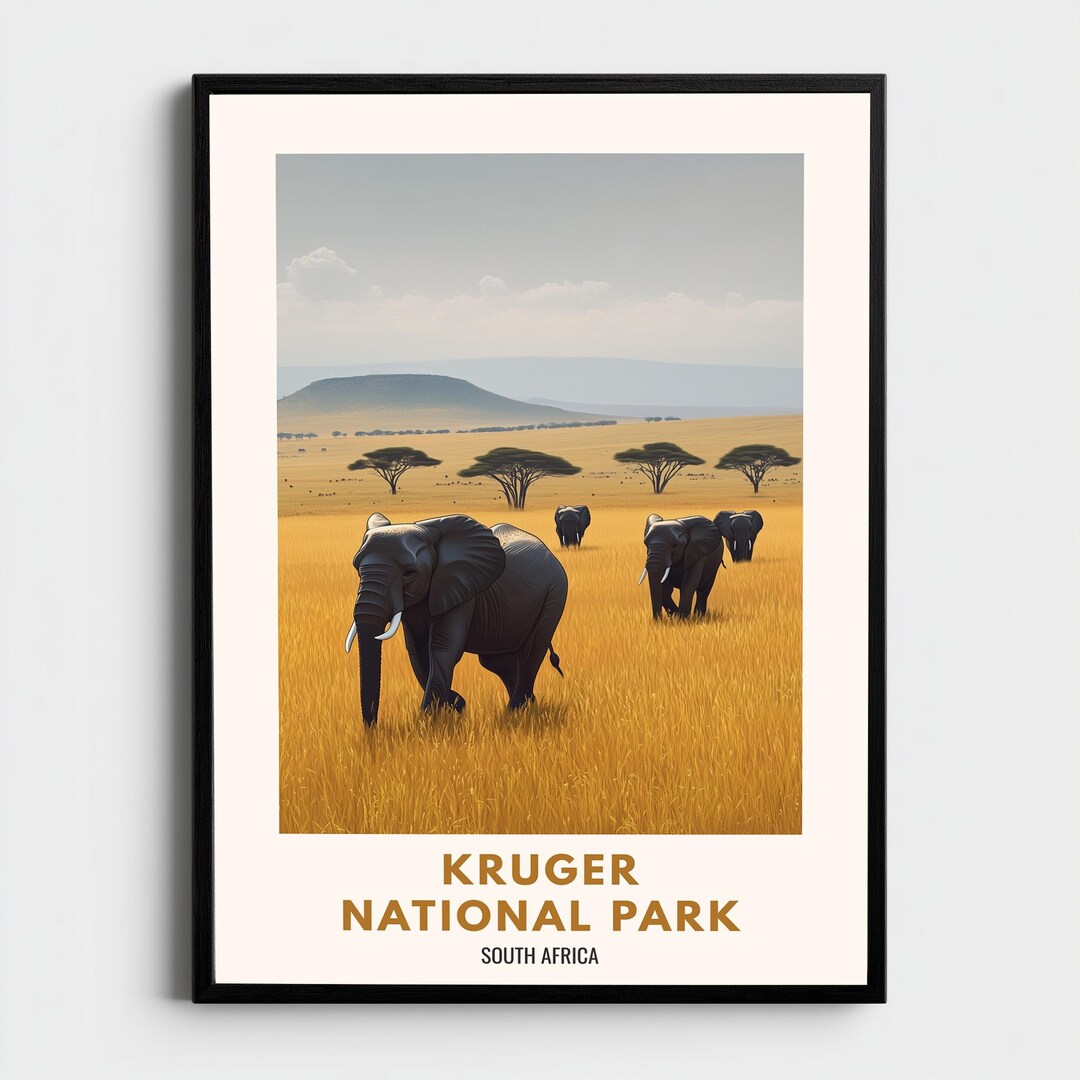 Kruger National Park South Africa Poster Kruger Print Kruger Wall Art ...