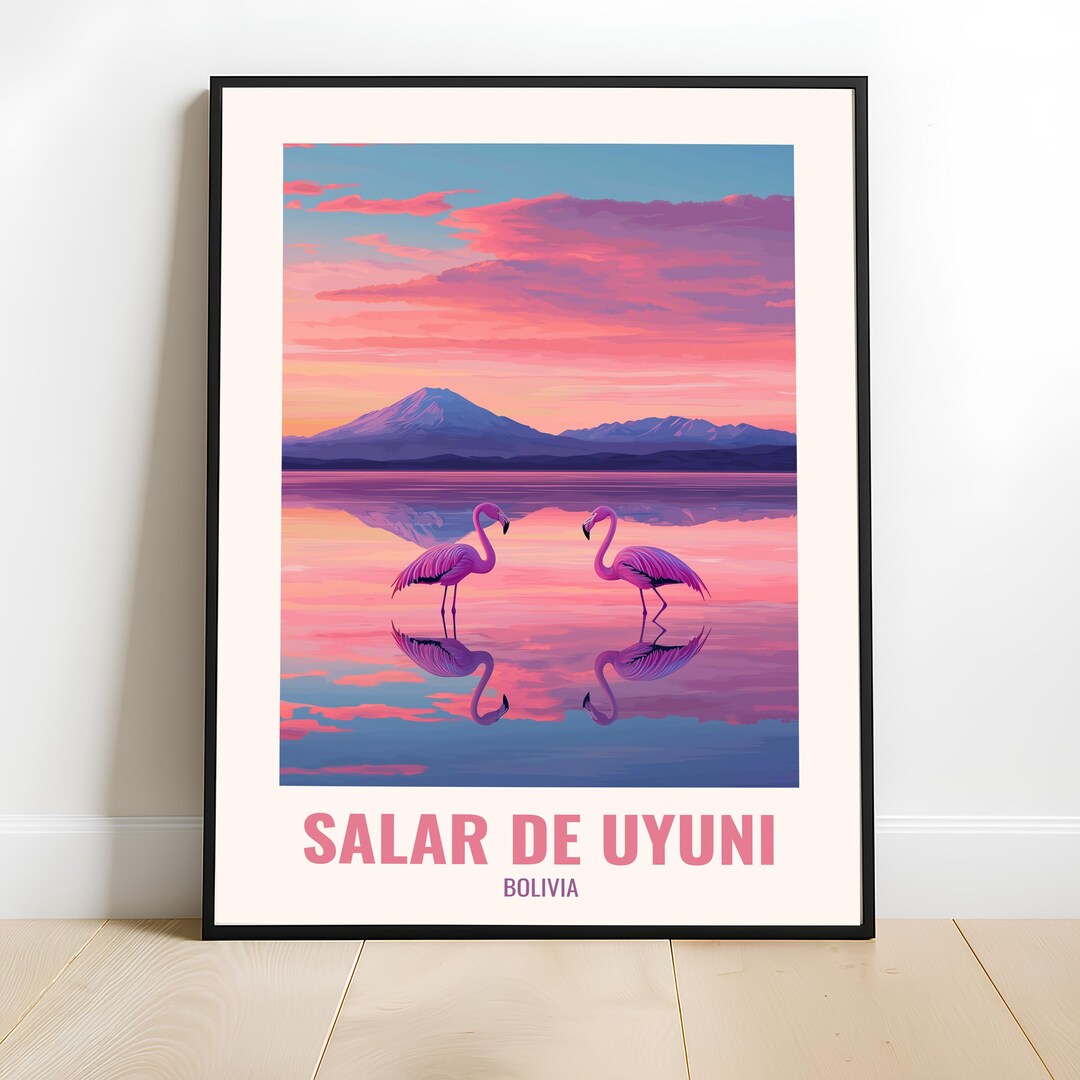 Salar De Uyuni Travel Poster, Salar De Uyuni Bolivia Flamingo Poster ...
