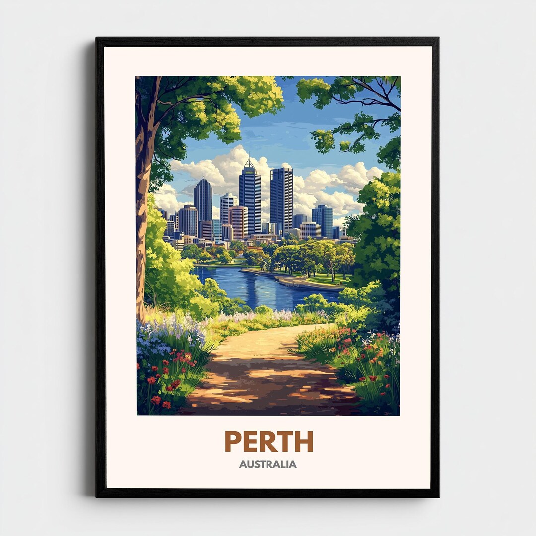 Perth Australia Poster Perth Print Perth Wall Art Western Australia ...
