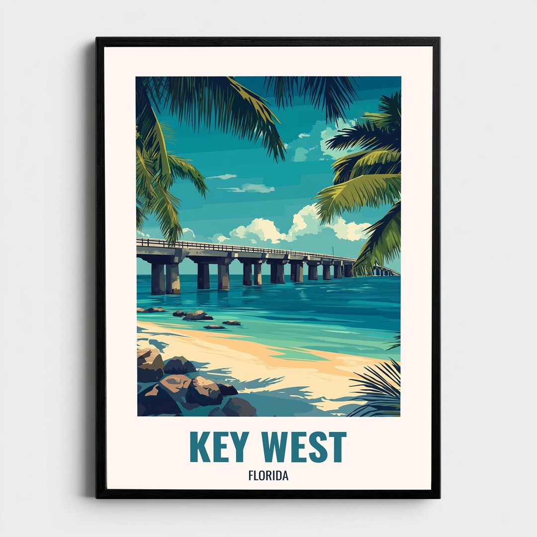 Key West Florida Poster Key West Print Key West Wall Art Florida Travel ...