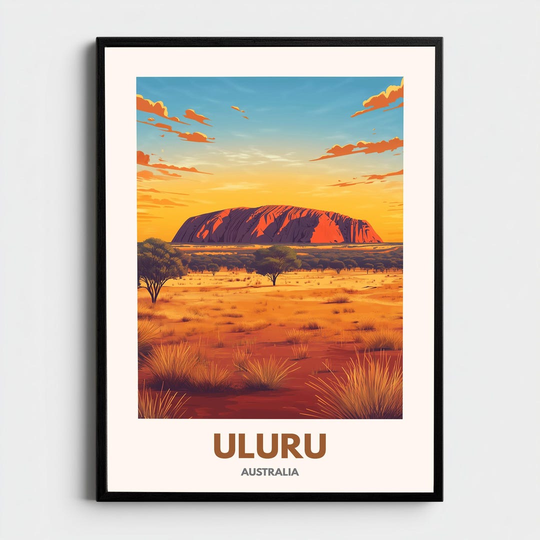 Uluru Australia Poster Uluru Print Uluru Wall Art Northern Territory ...