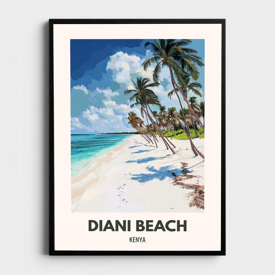 Diani Beach Kenya Poster Diani Beach Print Diani Beach Wall Art Kenya ...