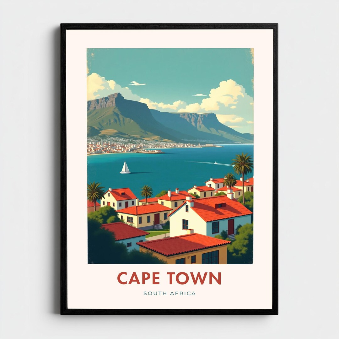 Cape Town South Africa Poster Cape Town Travel Print South Africa Wall ...