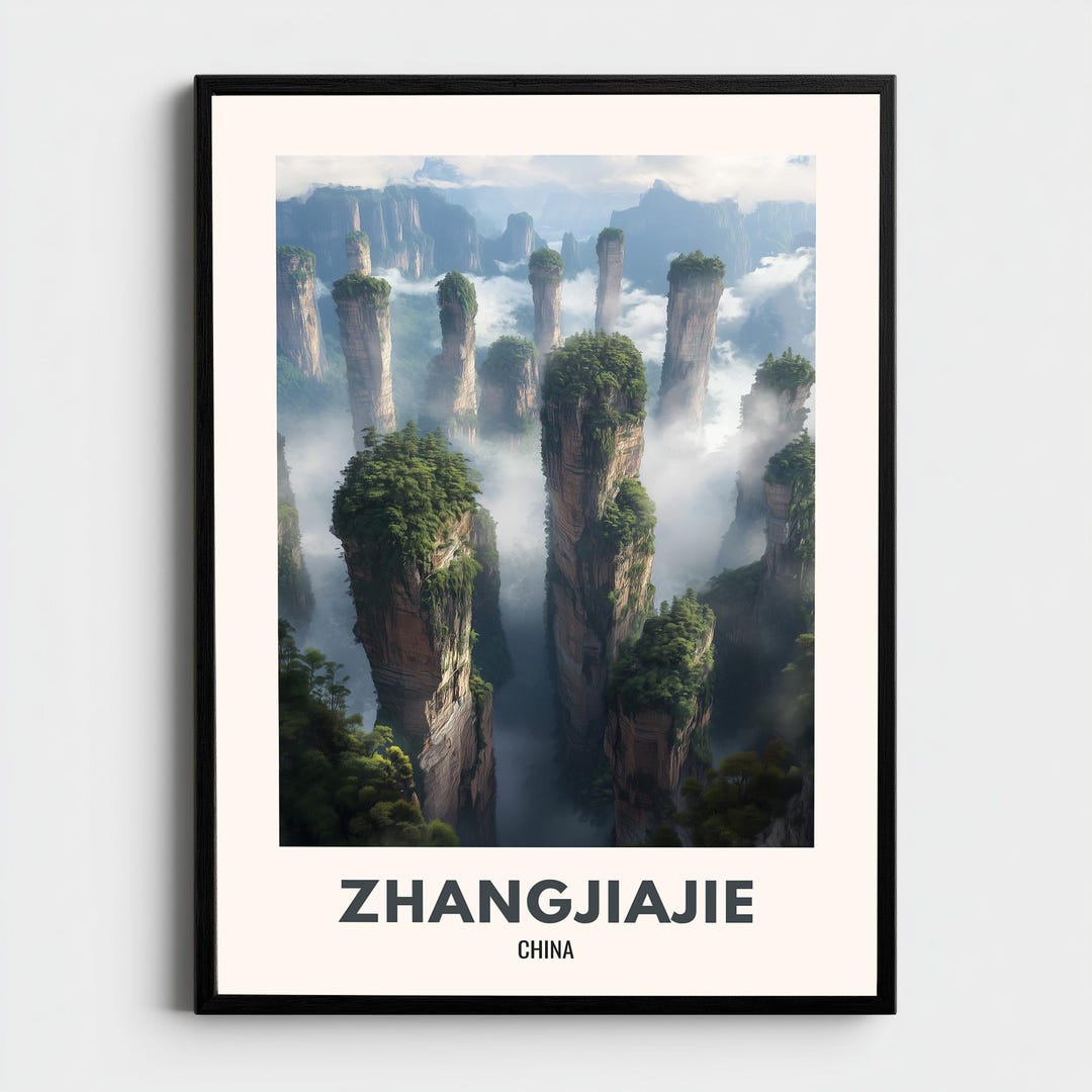 Zhangjiajie China Poster Zhangjiajie Print Zhangjiajie Wall Art ...