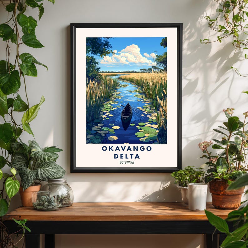 Pôster do Delta do Okavango, Botswana | Impressão do Delta do Okavango ...