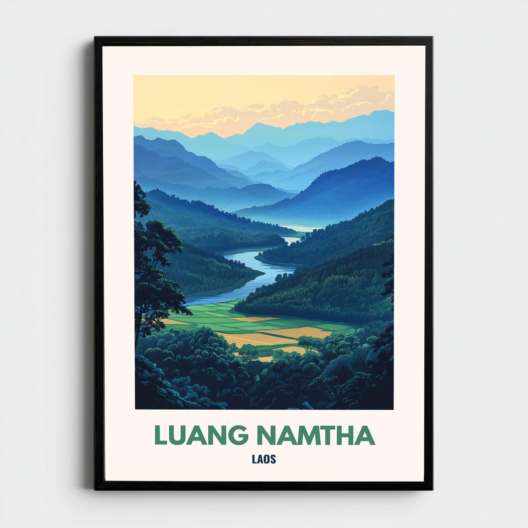 Luang Namtha Laos Poster Luang Namtha Print Luang Namtha Wall Art Luang ...