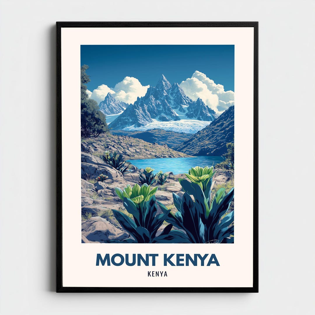 Mount Kenya Kenya Poster Mount Kenya Print Mount Kenya Wall Art Kenya ...