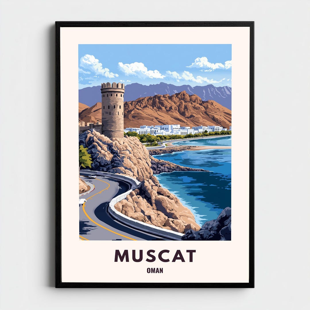Muscat Oman Poster Muscat Print Muscat Wall Art Muscat Travel Poster ...