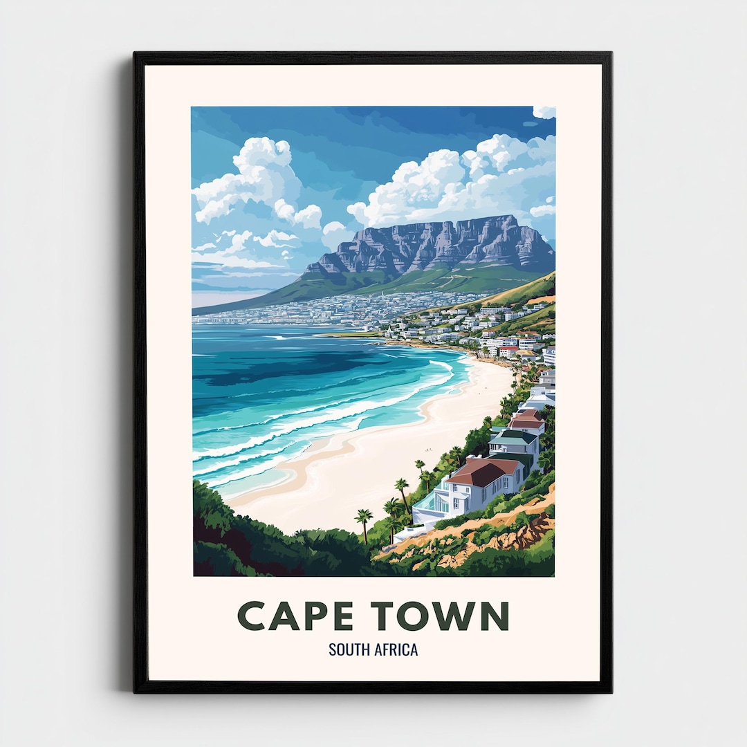Cape Town South Africa Poster Cape Town Print Cape Town Wall Art Table ...