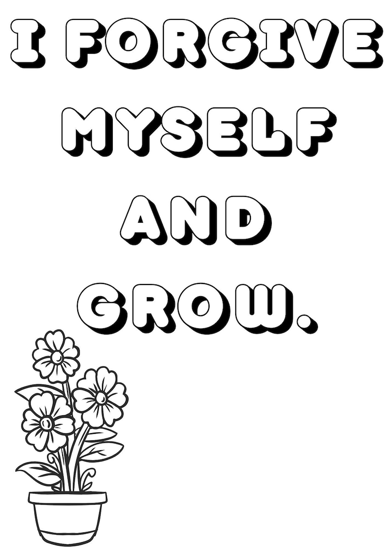 50 Mental Health Coloring Pages – Positive Affirmations, Anxiety Relief ...