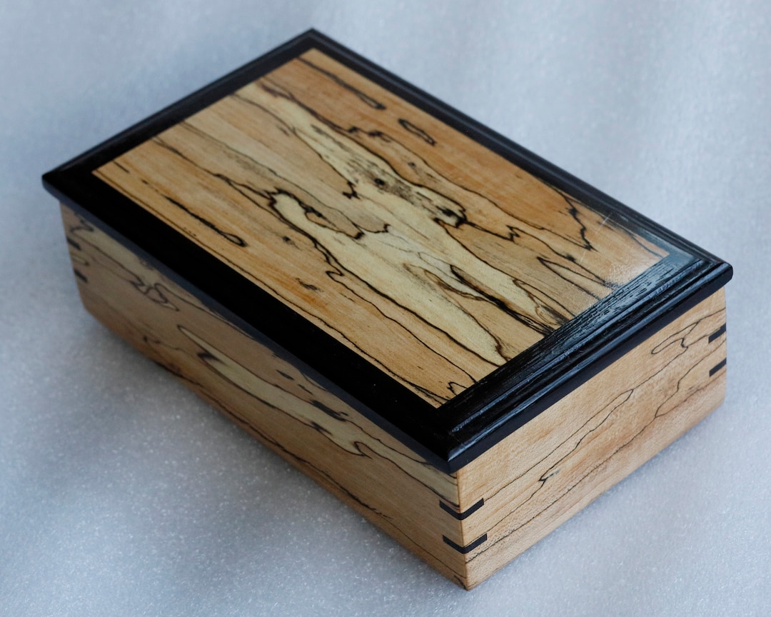 Spalted Maple Jewelry Box Keepsake Box With Wenge Trim - Etsy
