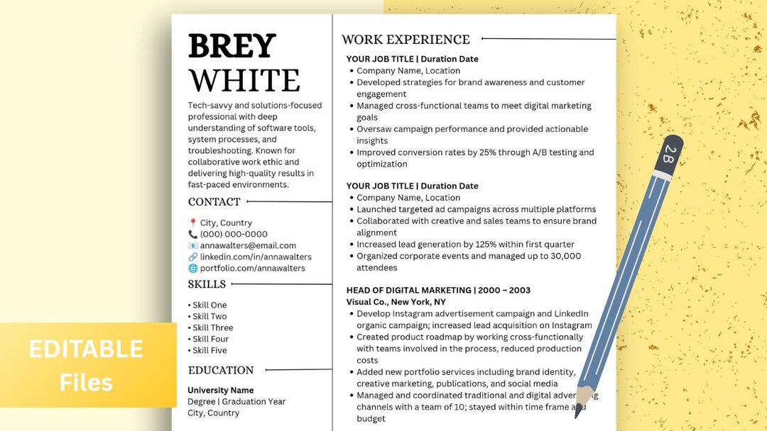 Minimal Resume Template (dummy Text) | CV + Cover Letter + References ...