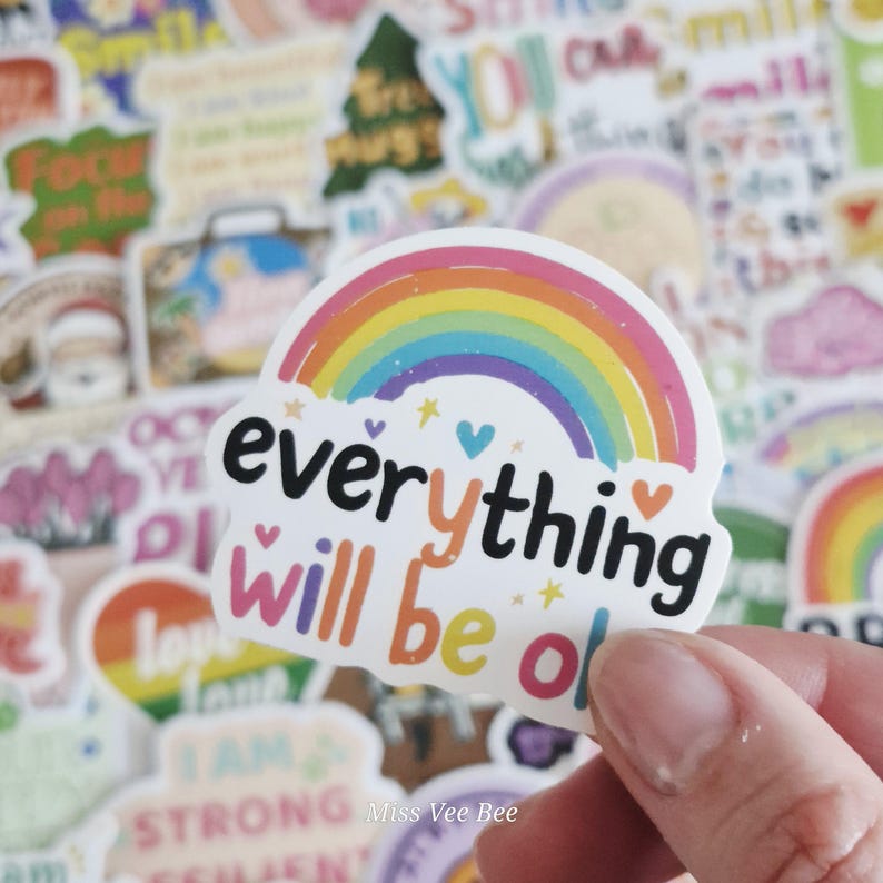 Positive Affirmation Mental Health Stickers: 30pcs Mixed Pack - Matte ...