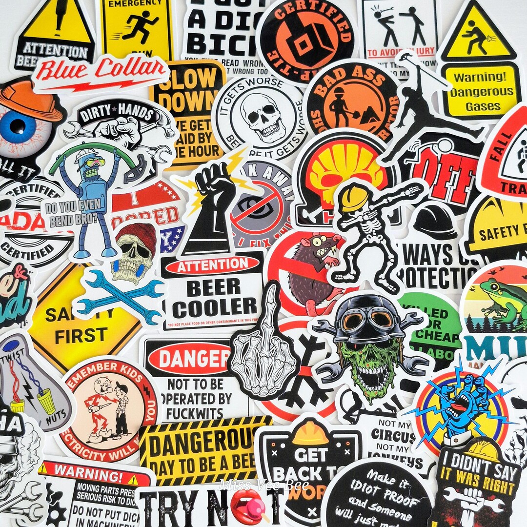 Funny Hard Hat Stickers - Construction Worker Decals - Sarcastic Tool ...