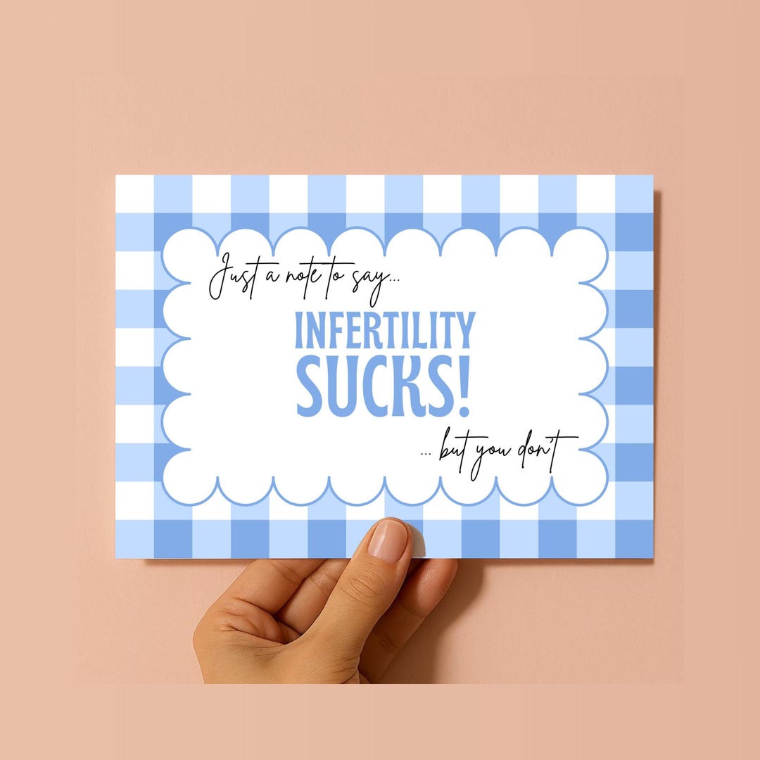 Uplifting Infertility Support Card | Blue Gingham Design (7x5) - Etsy