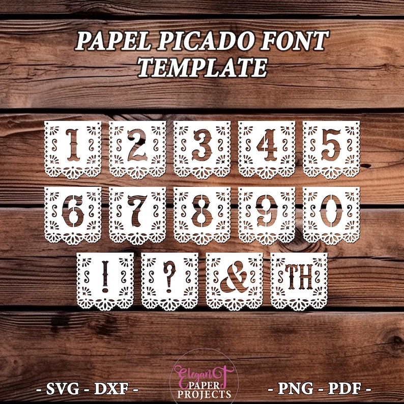 Plantilla SVG de Alphabet Papel Picado: DIY Fiesta Banner (Descarga ...