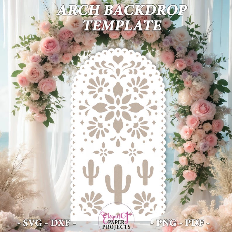 Cielito Lindo Wedding Arch Backdrop Template: DIY Printable (digital ...