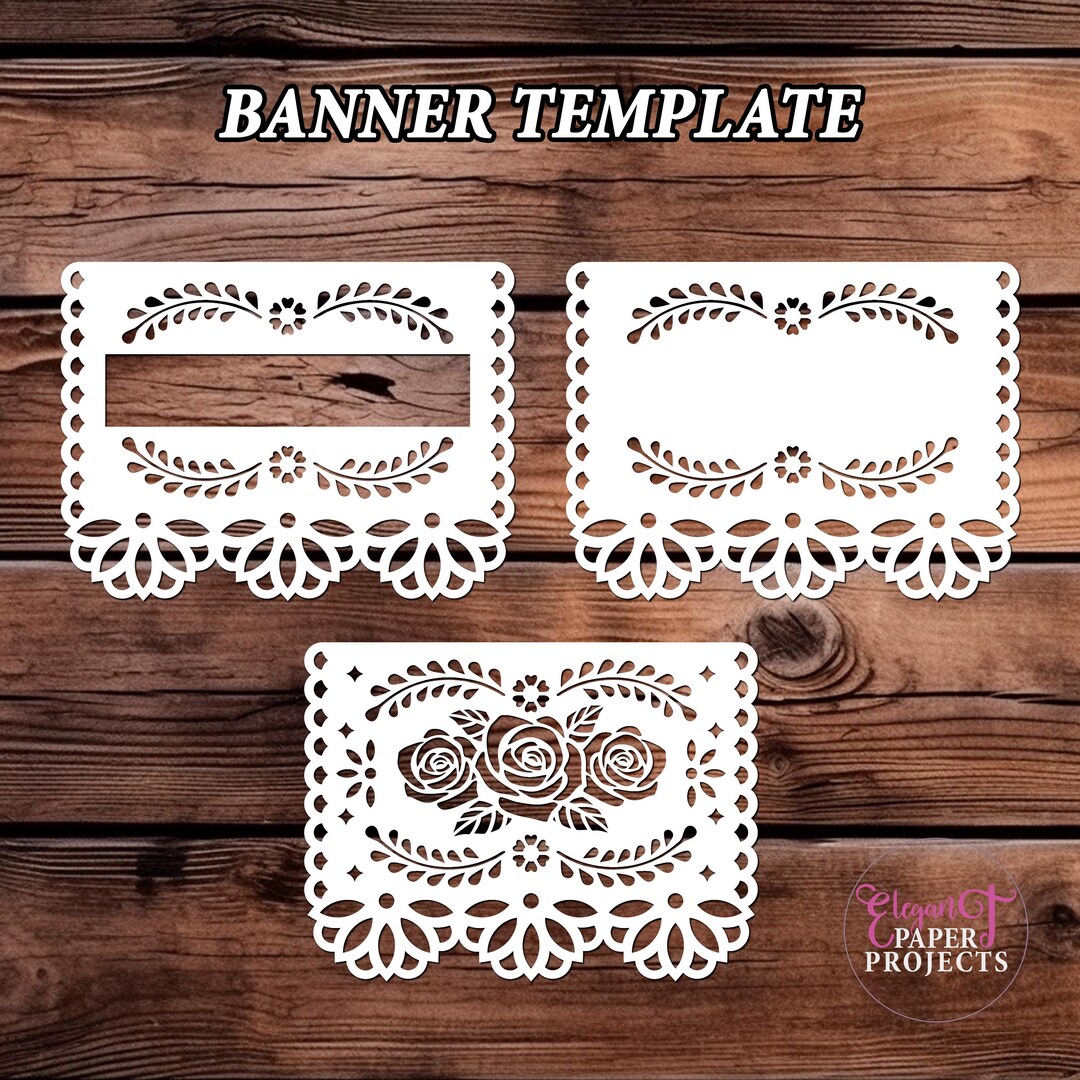 Personalized Papel Picado Banner SVG Templates: Party Decor (cut File ...