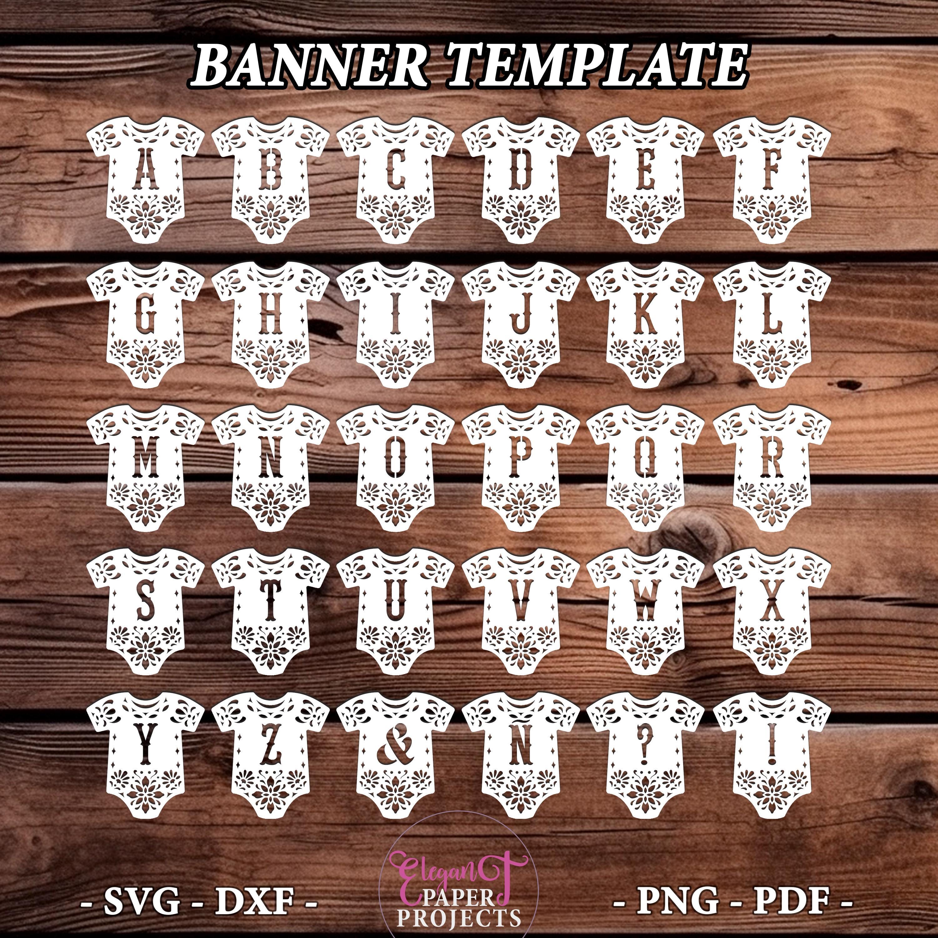 Papel Picado Alphabet SVG: DIY Mexican Fiesta Banner Template (digital ...