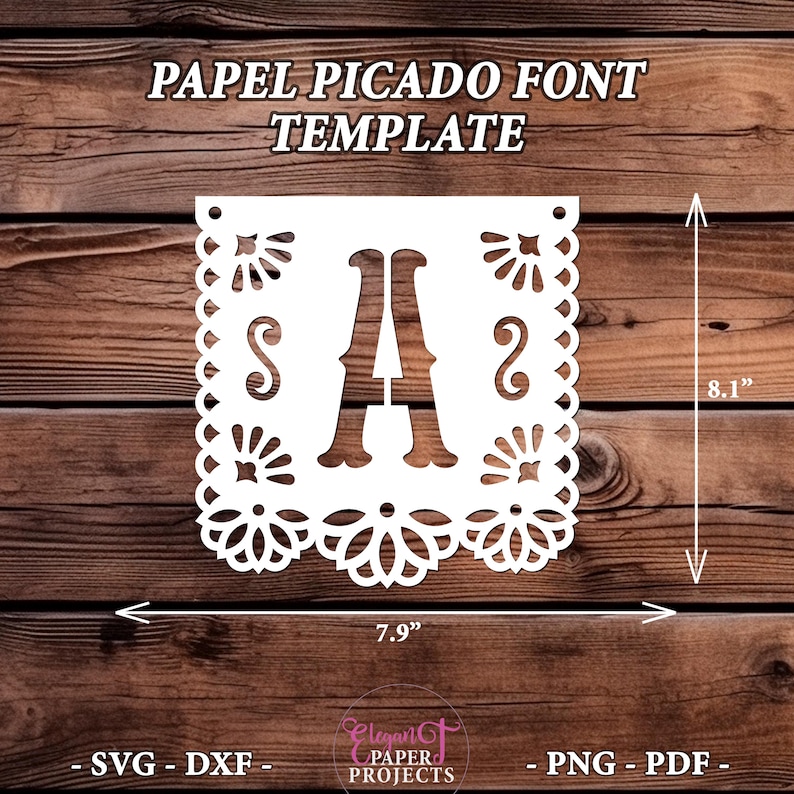 Plantilla SVG de Alphabet Papel Picado: DIY Fiesta Banner (Descarga ...