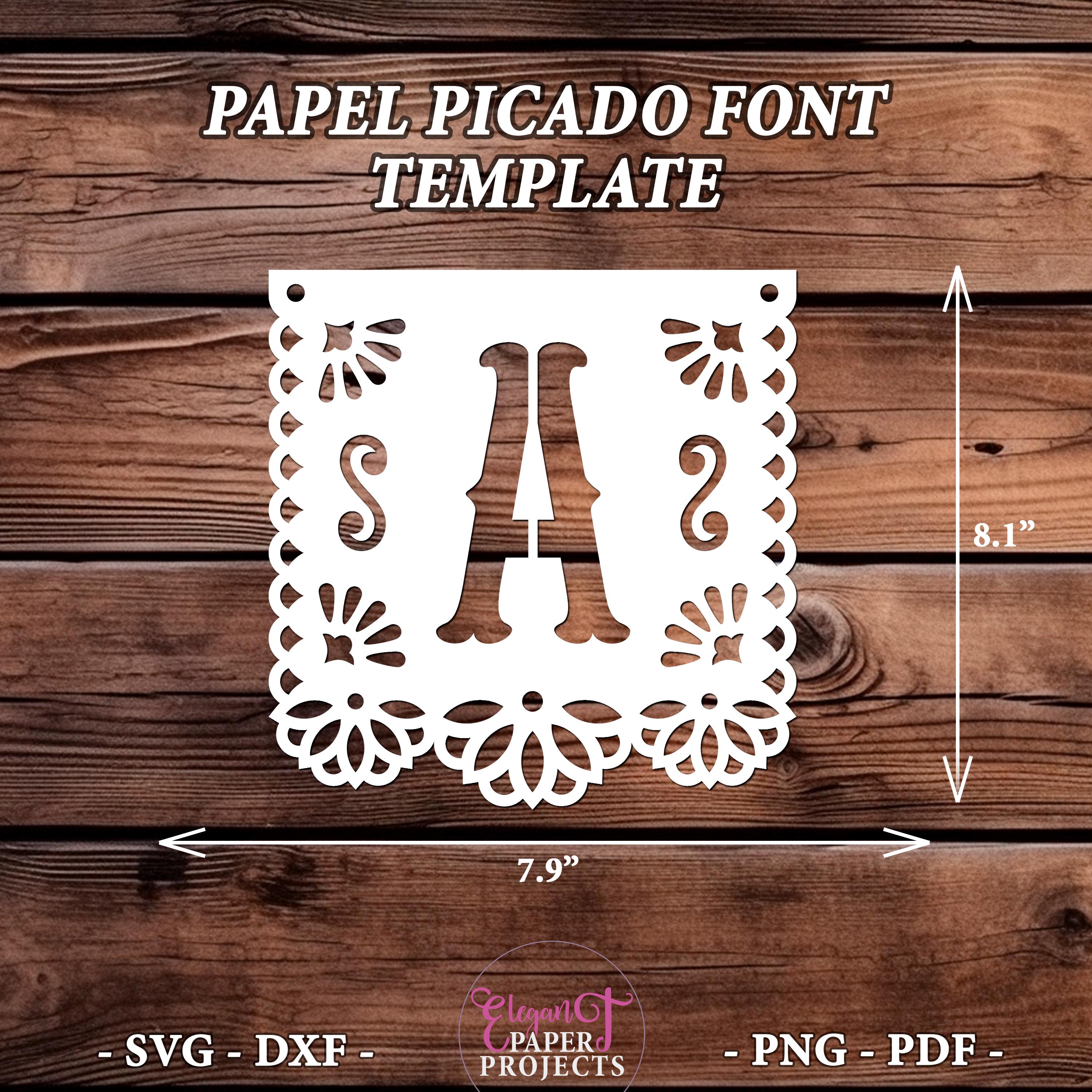 Alphabet Papel Picado SVG Template: DIY Fiesta Banner (digital Download ...