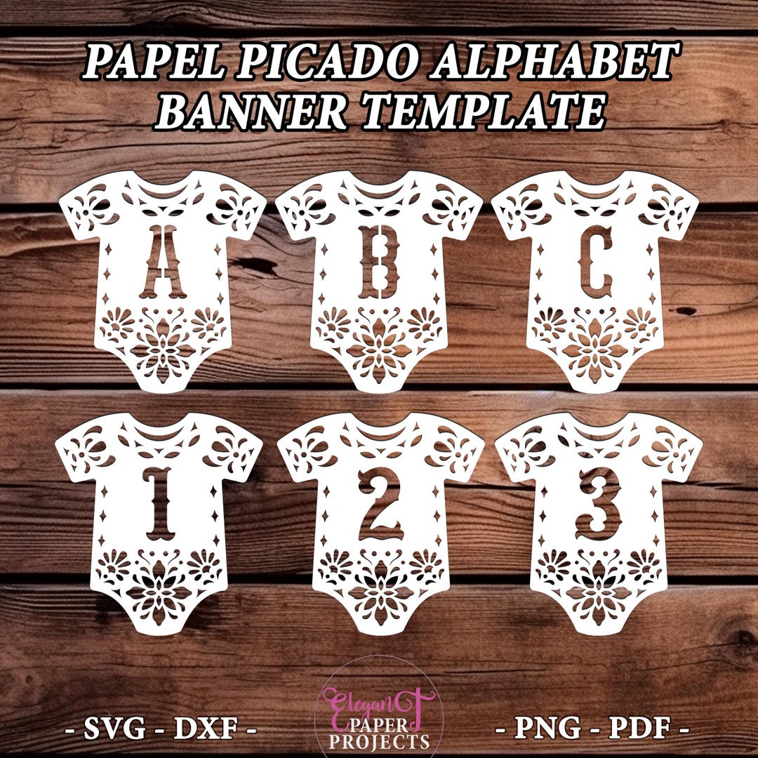 Papel Picado Alphabet SVG: DIY Mexican Fiesta Banner Template (digital ...