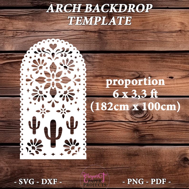 Cielito Lindo Wedding Arch Backdrop Template: DIY Printable (digital ...