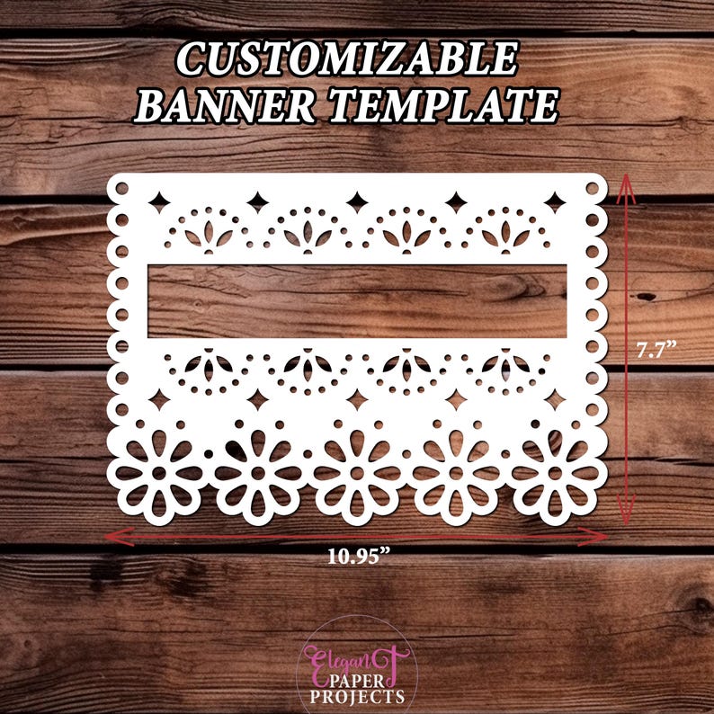 Personalized Papel Picado Banner Template SVG: Mexican Fiesta Decor - Etsy