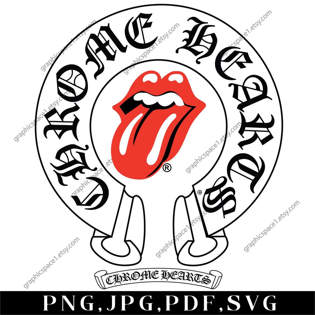 Chrome Hearts Tongue Svg Png Jpg Pdf | Rolling Stones Inspired Lips ...