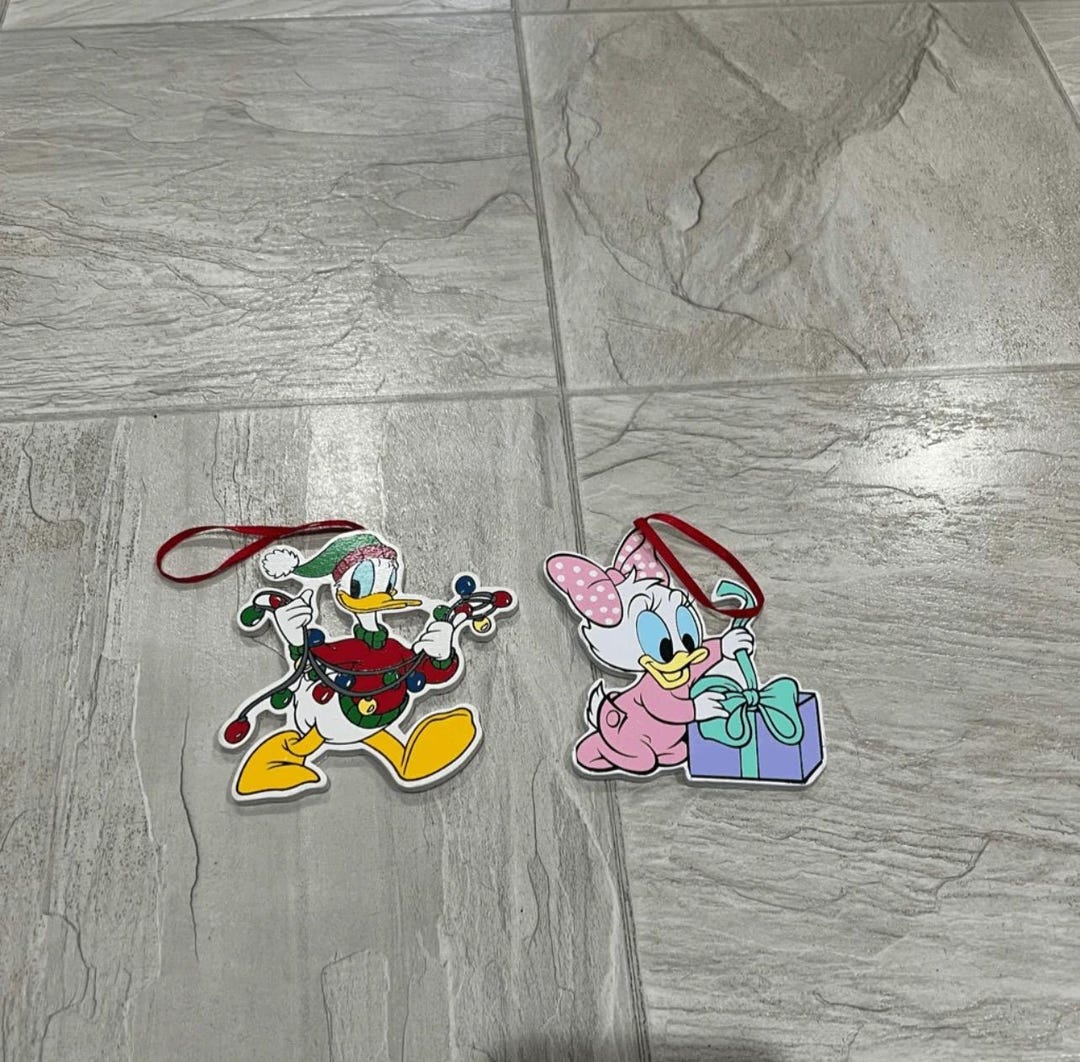Disney Donald Duck and Baby Daisy Dock Christmas Ornaments - Etsy