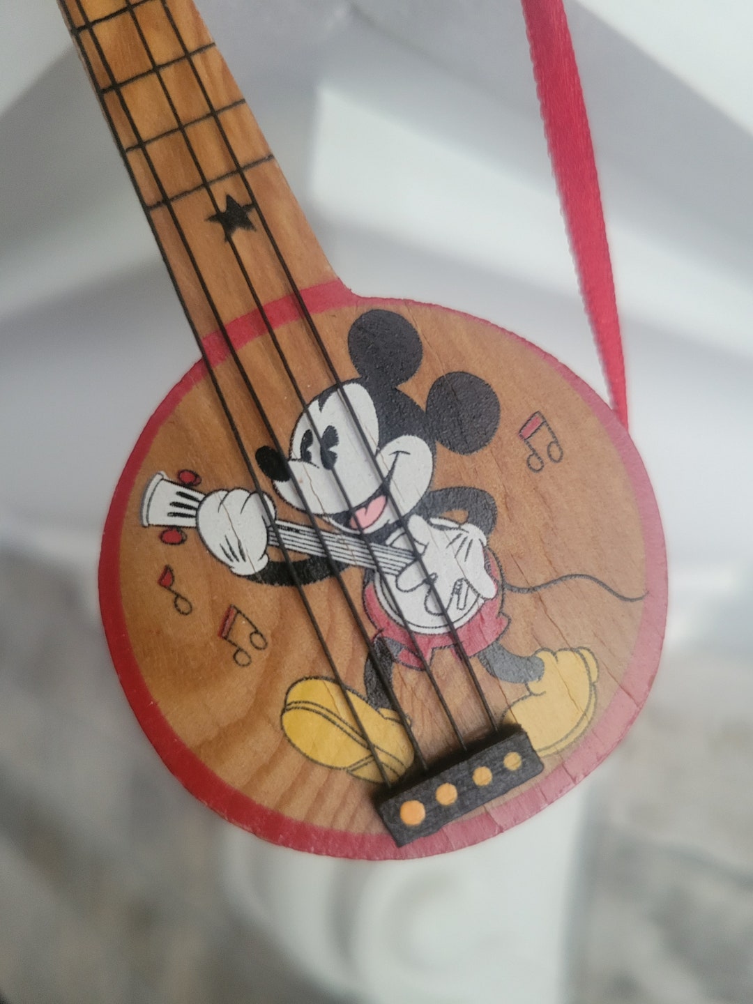 1970's Walt Disney Co. Kurt S. Adler Inc. Wood Mickey Mouse Banjo ...