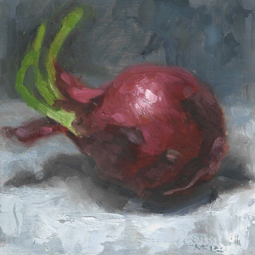 Red Onion, Still Life Oil Painting, Kitchen Wall Decor - Etsy