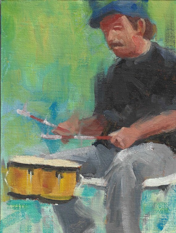 Musician Paintings Drummer Original Oil Painting by - Etsy