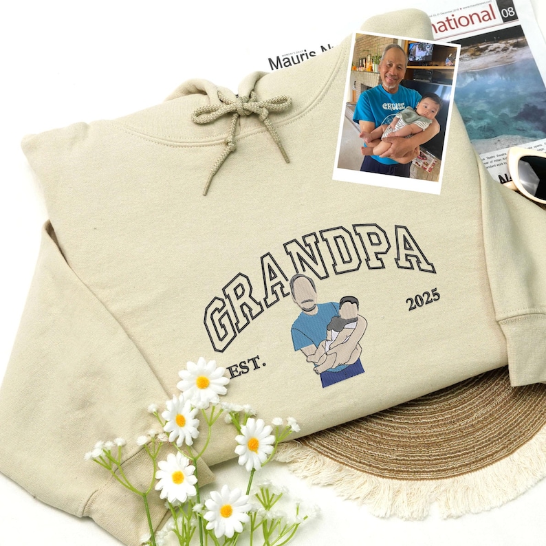 Custom Embroidered Sweatshirt for Auntie or Grandma - Titi Portrait ...