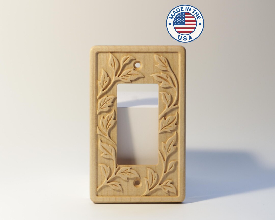 Solid Maple Single-gang Rocker/decora Cover - Leaf Pattern (updated ...