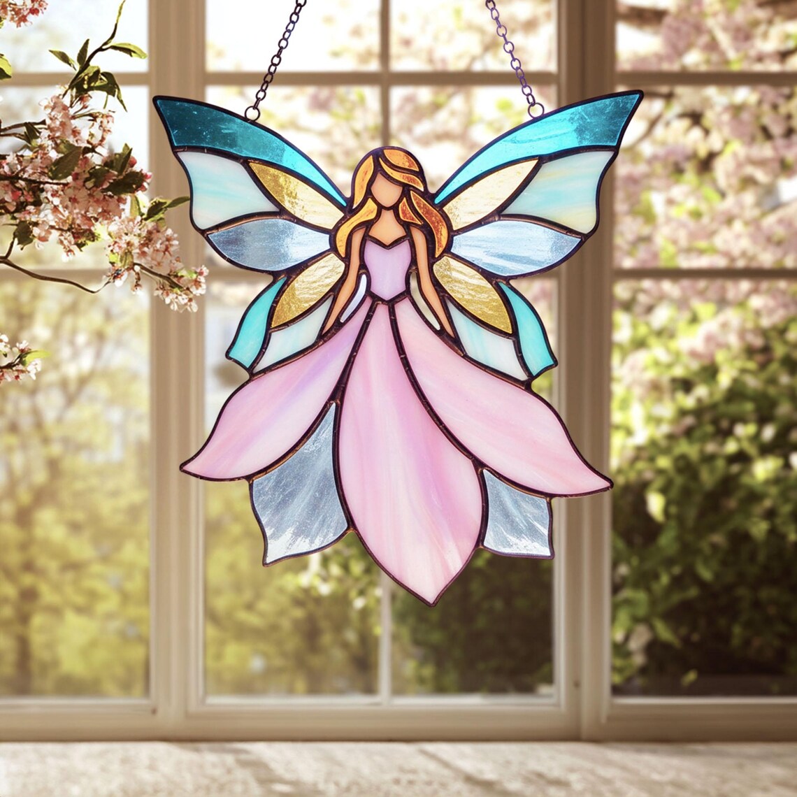 Fairy Stained Glass Pattern: DIY Home Decor (PDF Pattern, PNG Files ...
