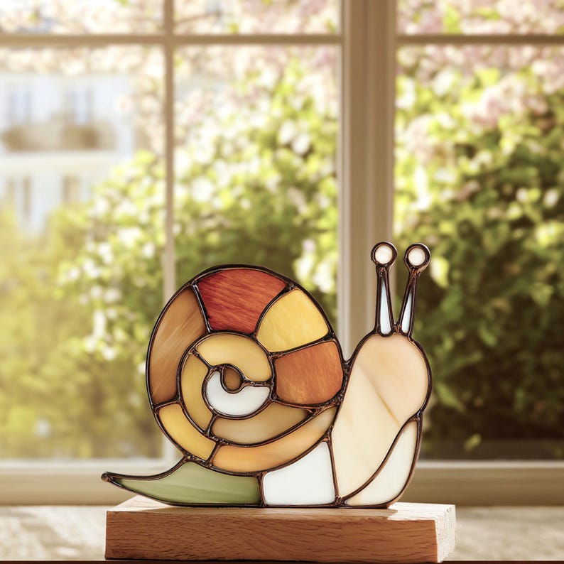 Snail Stained Glass Pattern PDF | Snail Suncatcher Template | DIY ...
