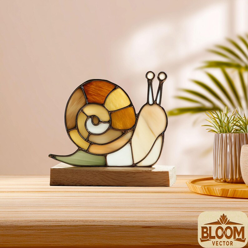 Snail Stained Glass Pattern PDF | Snail Suncatcher Template | DIY ...