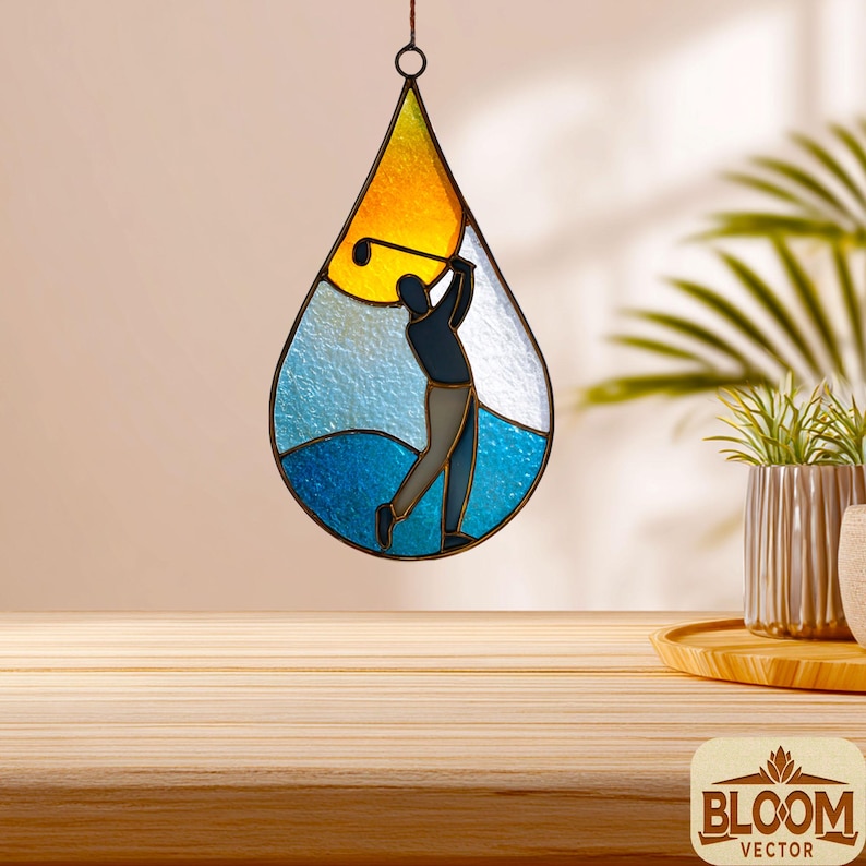 Golf Stained Glass Pattern: DIY Home Decor (PDF & PNG Files ...