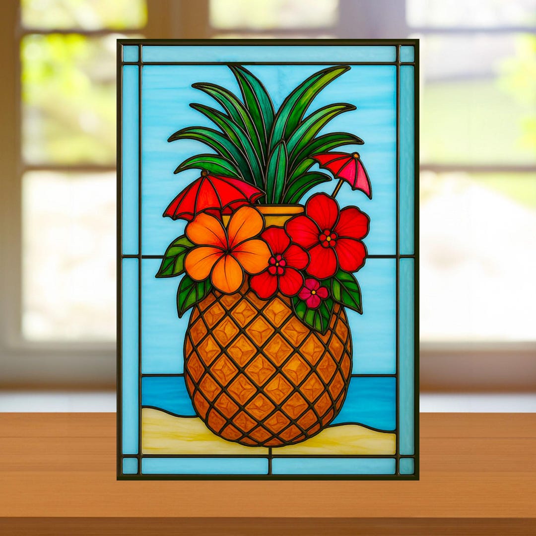 Pineapple Stained Glass Pattern: DIY Home Decor (PDF Pattern) - Etsy