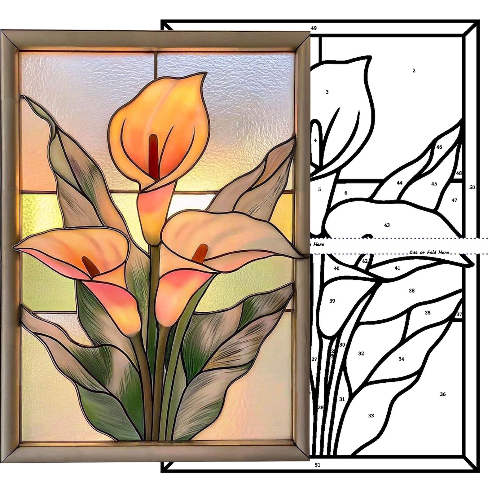 Calla Lily Stained Glass Pattern: DIY Home Decor (PDF Pattern) - Etsy
