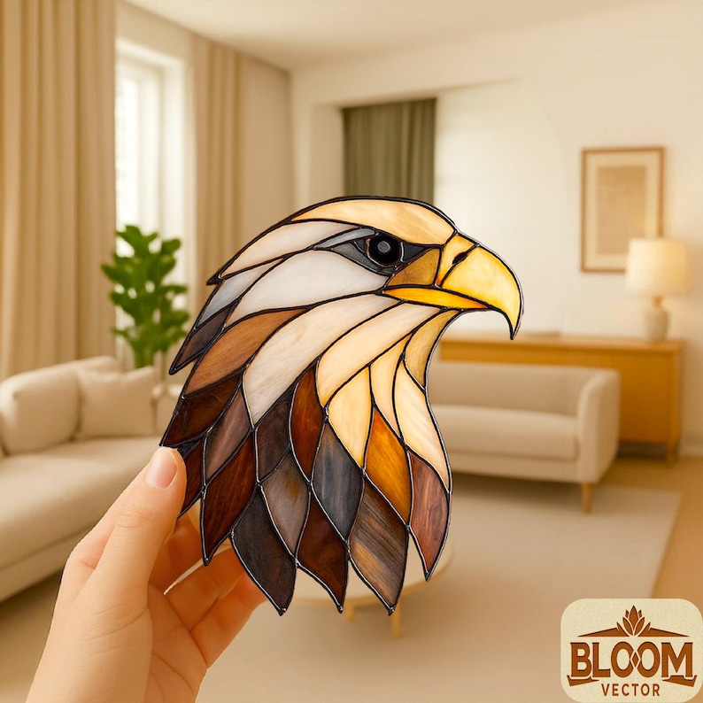 Eagle Stained Glass Pattern PDF – Easy Bird Suncatcher – Printable ...